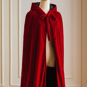 Unique Velvet Floor Length Red Hooded Cape Velvet Hooded - Etsy