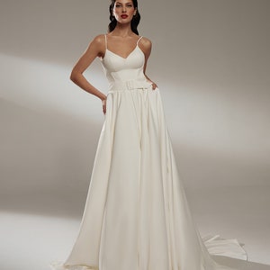 Simple Satin A Line Wedding Dress. - Etsy