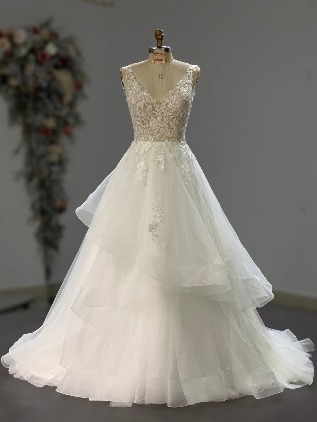 Ruffle Tiered, Sleeveless, A Line Wedding Dress. Also Available in ...