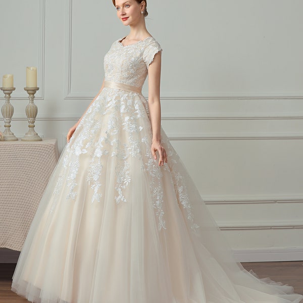 Modest Ball Gown Wedding Dress - Etsy