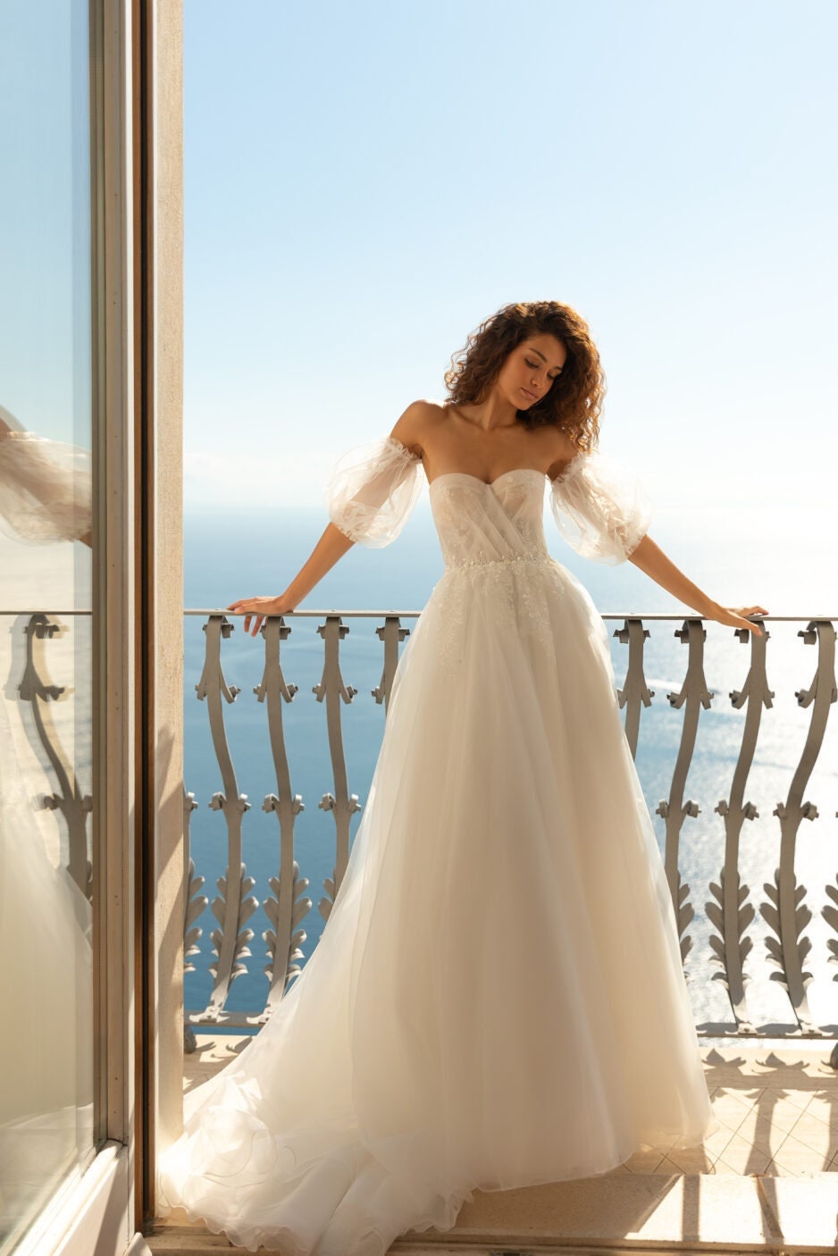 Modern off the Shoulder Long Sleeves Bustier Bodice Tulle - Etsy