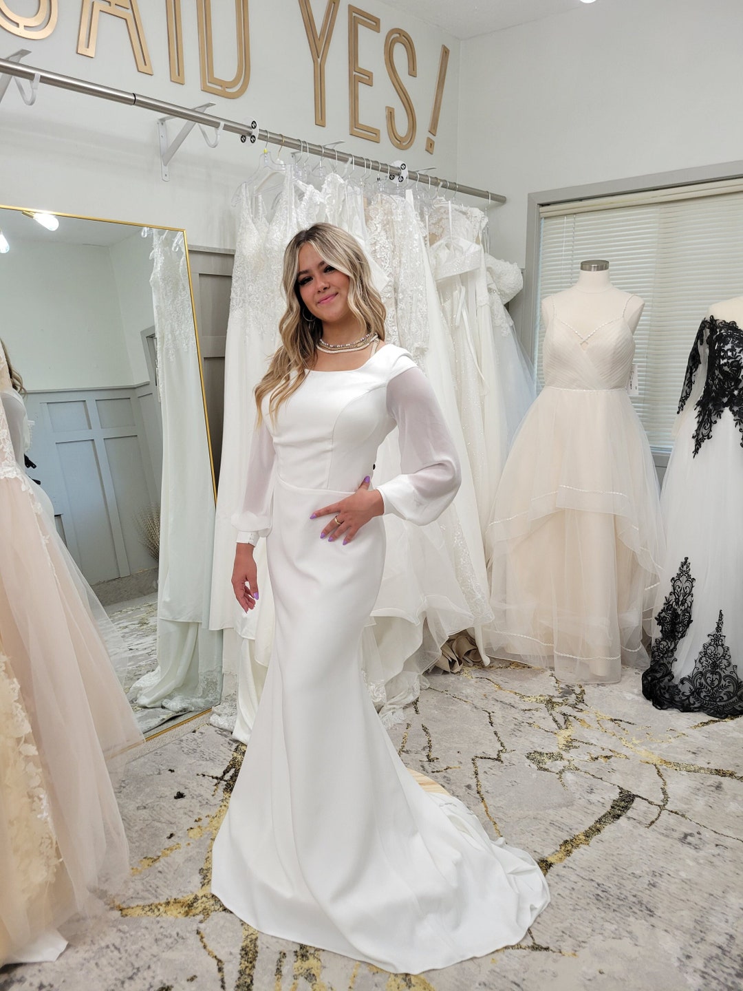 Simple Modern, Modest LDS, Square Neckline, Long Bishop Sleeves, Simple ...