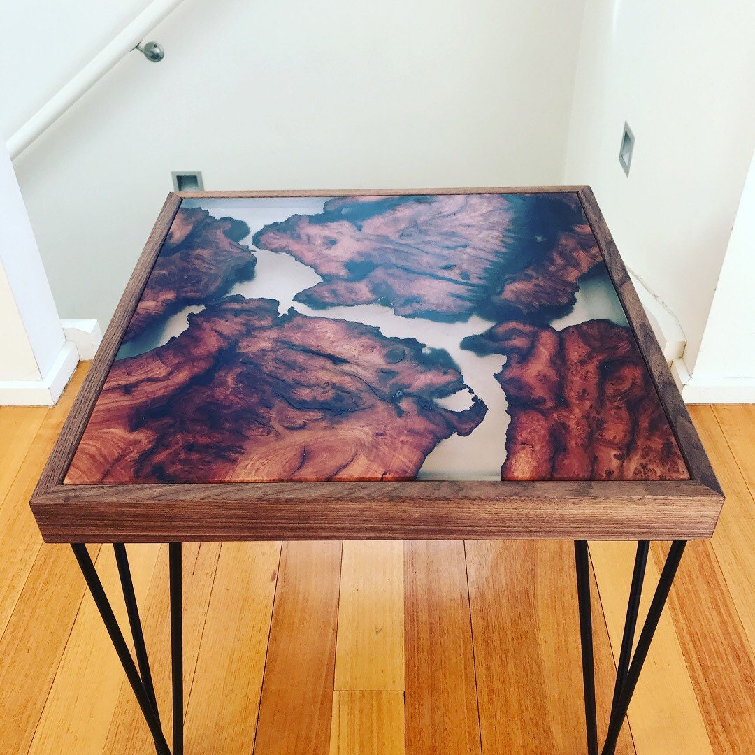 Salvaged Eucalyptus Burl and Resin Side Table - Etsy