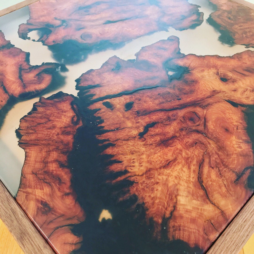 Salvaged Eucalyptus Burl and Resin Side Table - Etsy