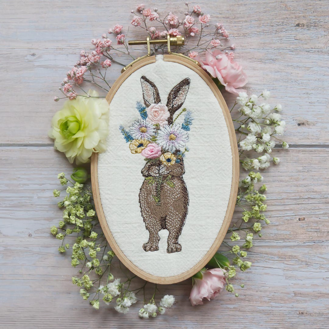 Embroidery File Shy Bunny - Etsy
