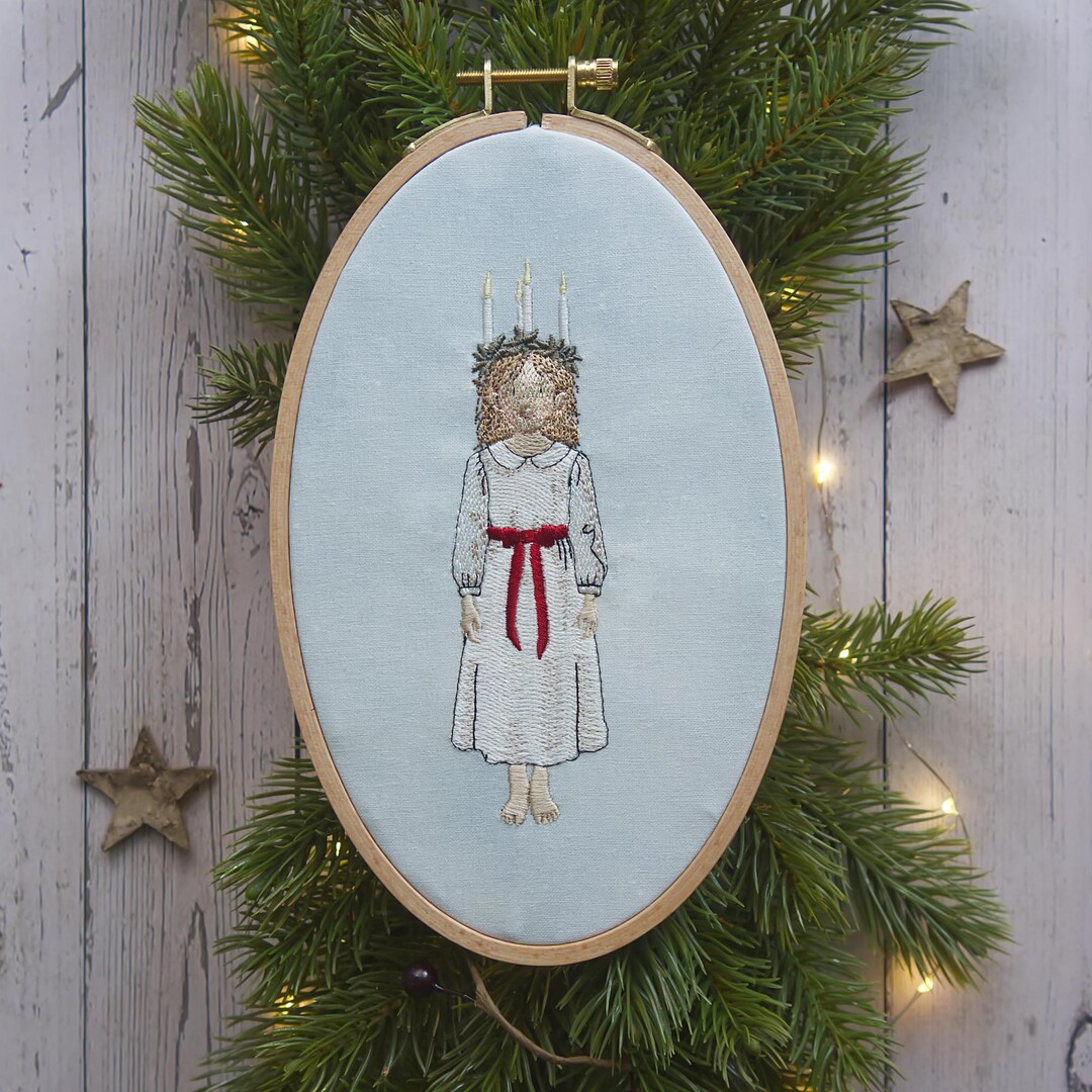 Embroidery File Lucia Girl - Scandinavian Child of Light | Christmas ...
