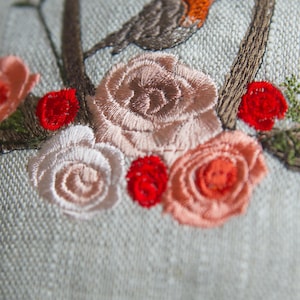Embroidery Antler With Robin and Roses - Etsy