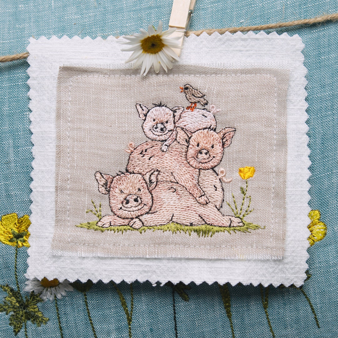 Embroidery 3 Pigs - Etsy
