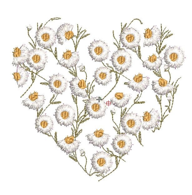 Embroidery File Daisy Heart 3D - Etsy UK