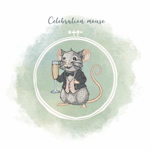 Embroidery File Celebrating Party Mouse - Etsy