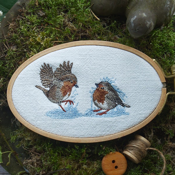 Robin Embroidery - Etsy UK