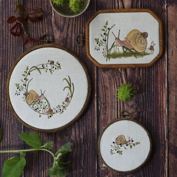 Snail Embroidery - Etsy
