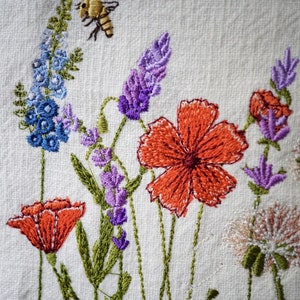 Flower Meadow Embroidery File for Large Hoops - Etsy