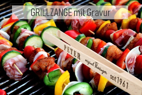 Wooden Grill Pliers With Personal Engraving Names Grill | Etsy