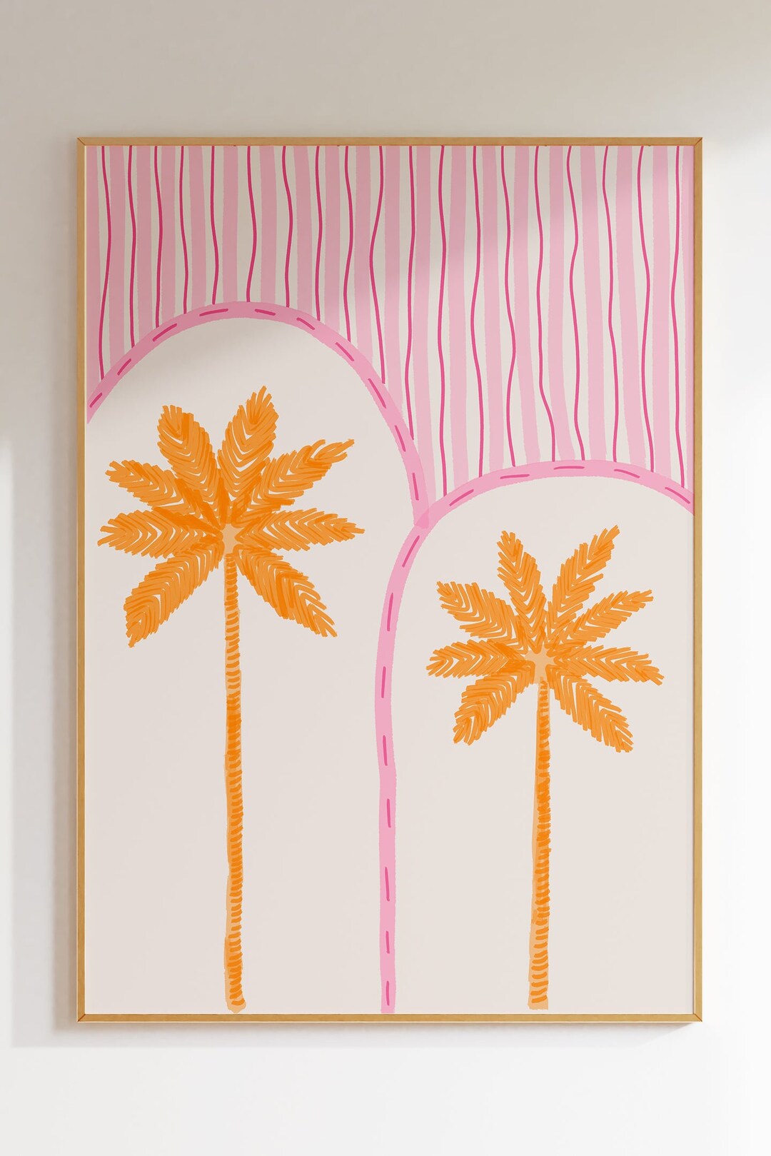 Palm Tree Poster Palm Tree Art Pink Prints Pink Palm - Etsy