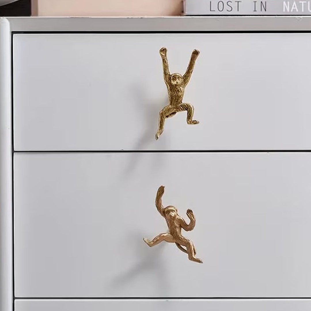 Monkey Knobs Handles Pulls Brass Cabinet Handles Knobs Dresser Knobs ...