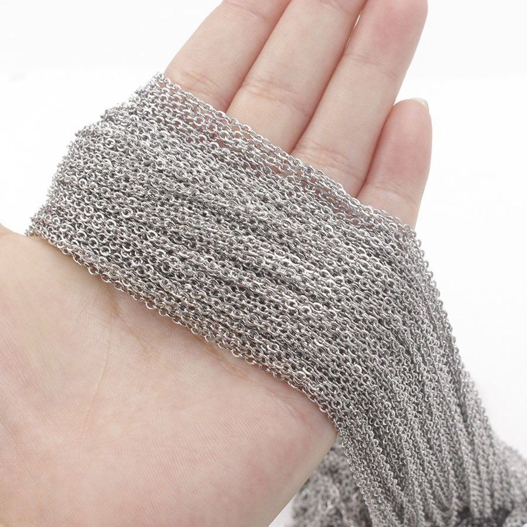 10M 2mm Stainless Steel Cable Chains Bulk Chain Necklace Chains ...