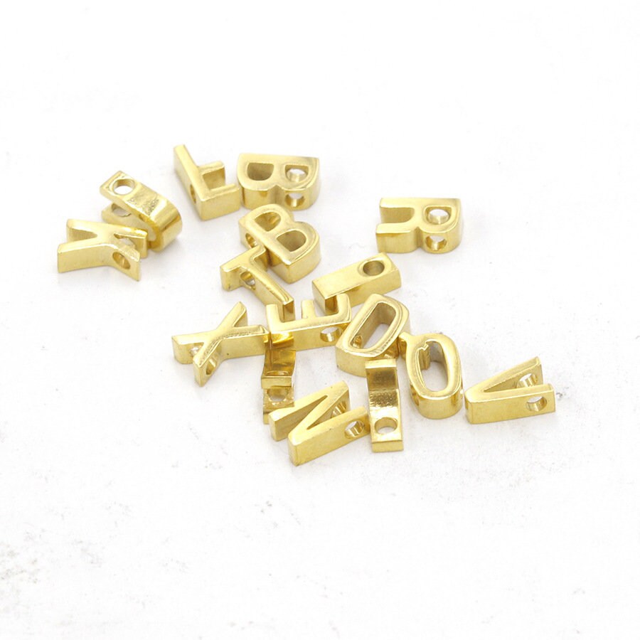 10pcs 3x8mm A-Z26 Alphabet Beads Charm Pendants Stainless - Etsy