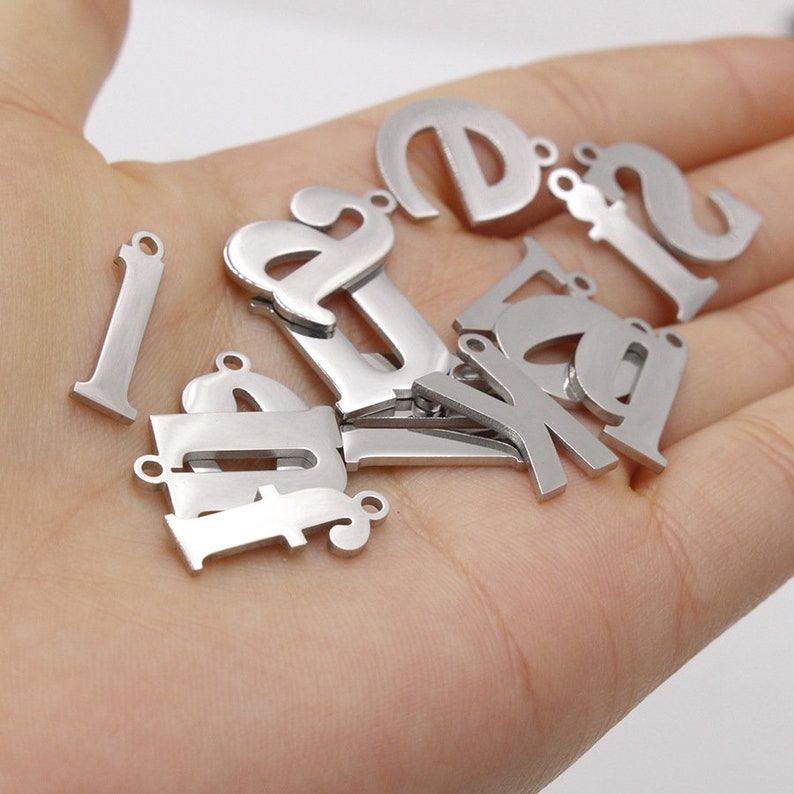 Stainless Steel Alphabet Letter Charms Full Alphabet 26 - Etsy