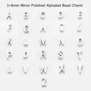 10pcs 3x8mm A-Z26 Alphabet Beads Charm Pendants Stainless - Etsy