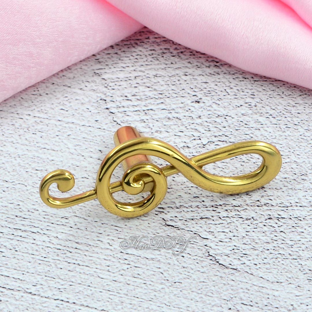 Music Note Knob Solid Brass Knob Cabinet Pull Drawer Knob Dresser Pull ...