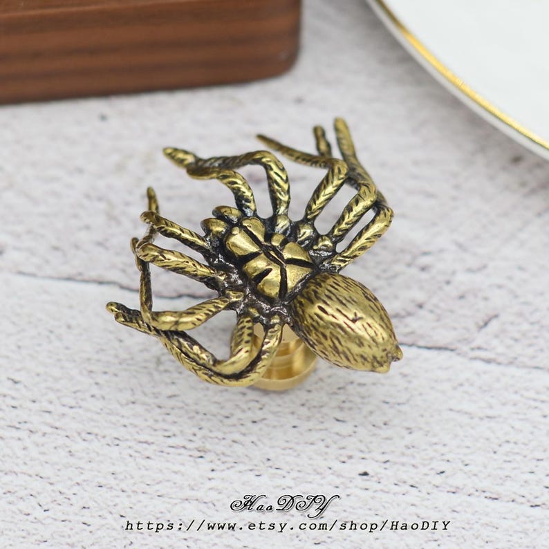 Bronze Spider Brass Knob Cabinet Pulls Drawer Knob Dresser Pull Knobs ...