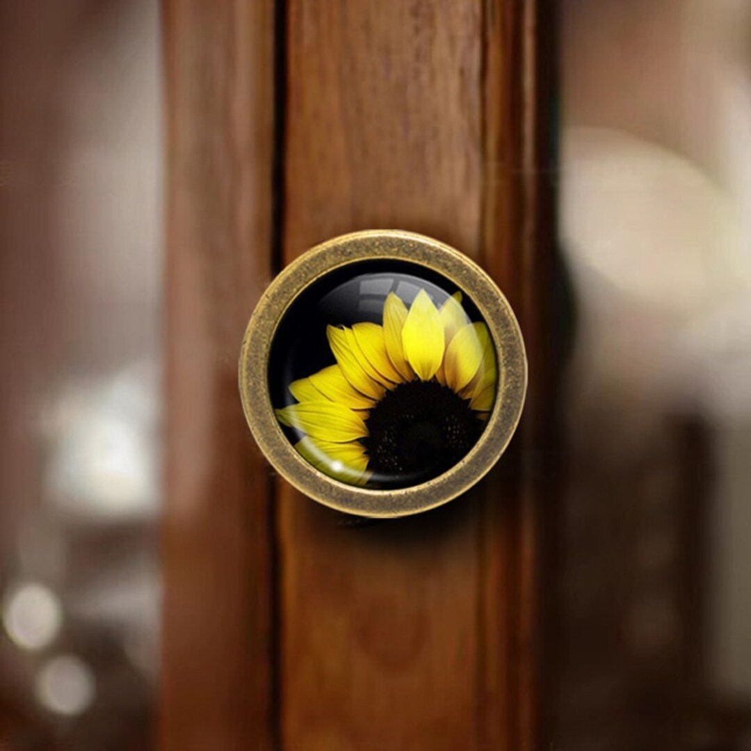 Sunflower Knobs Cabinet Dresser Knobs Handles Pull Kitchen Cabinet Wine Cabinet Door Knobs ...