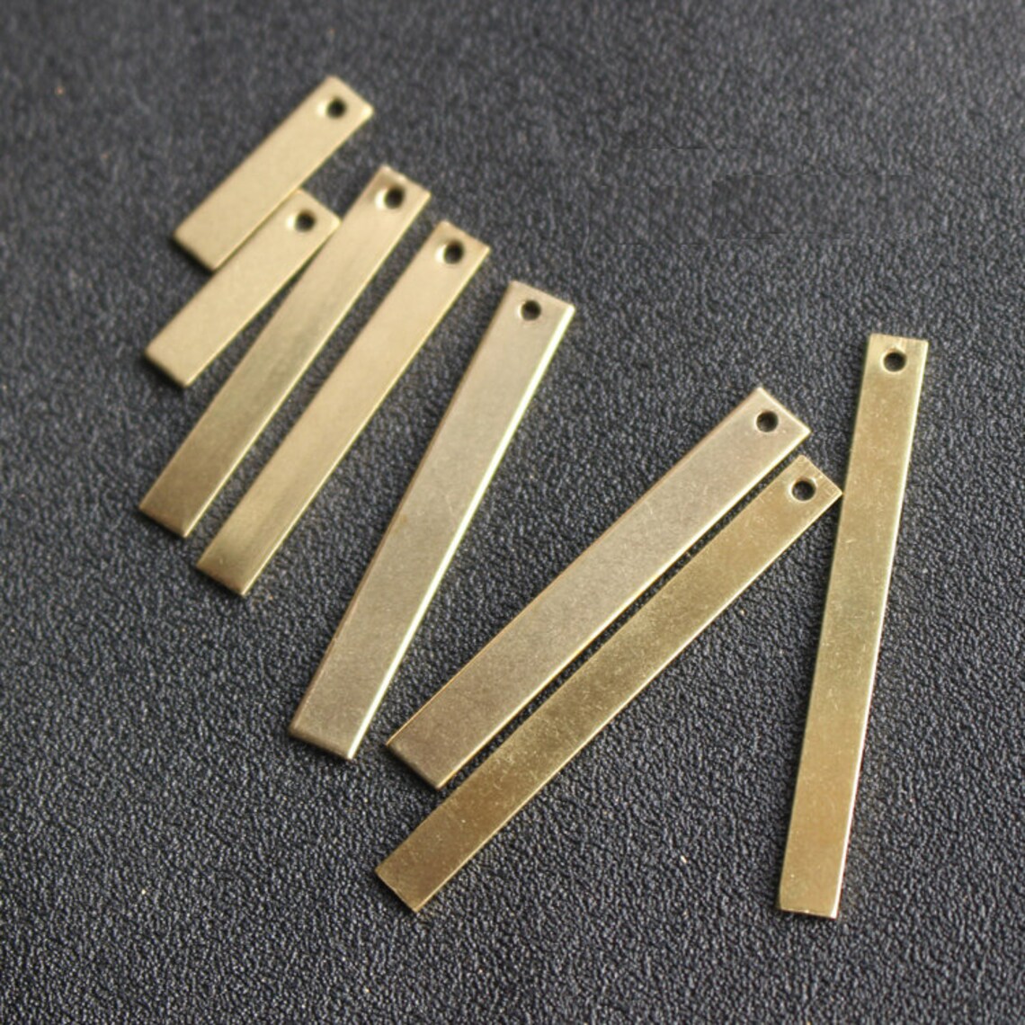 30pcs Single Hole Raw Brass Rectangle Bar Charm Pendant Brass | Etsy