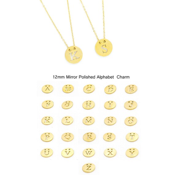 5pcs 12mm Mirror Polished Round Shape A-Z26 Alphabet Letter | Etsy