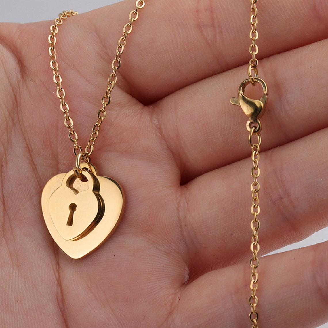 3pcs Stainless Steel Heart Love Pendant Necklace stainless - Etsy