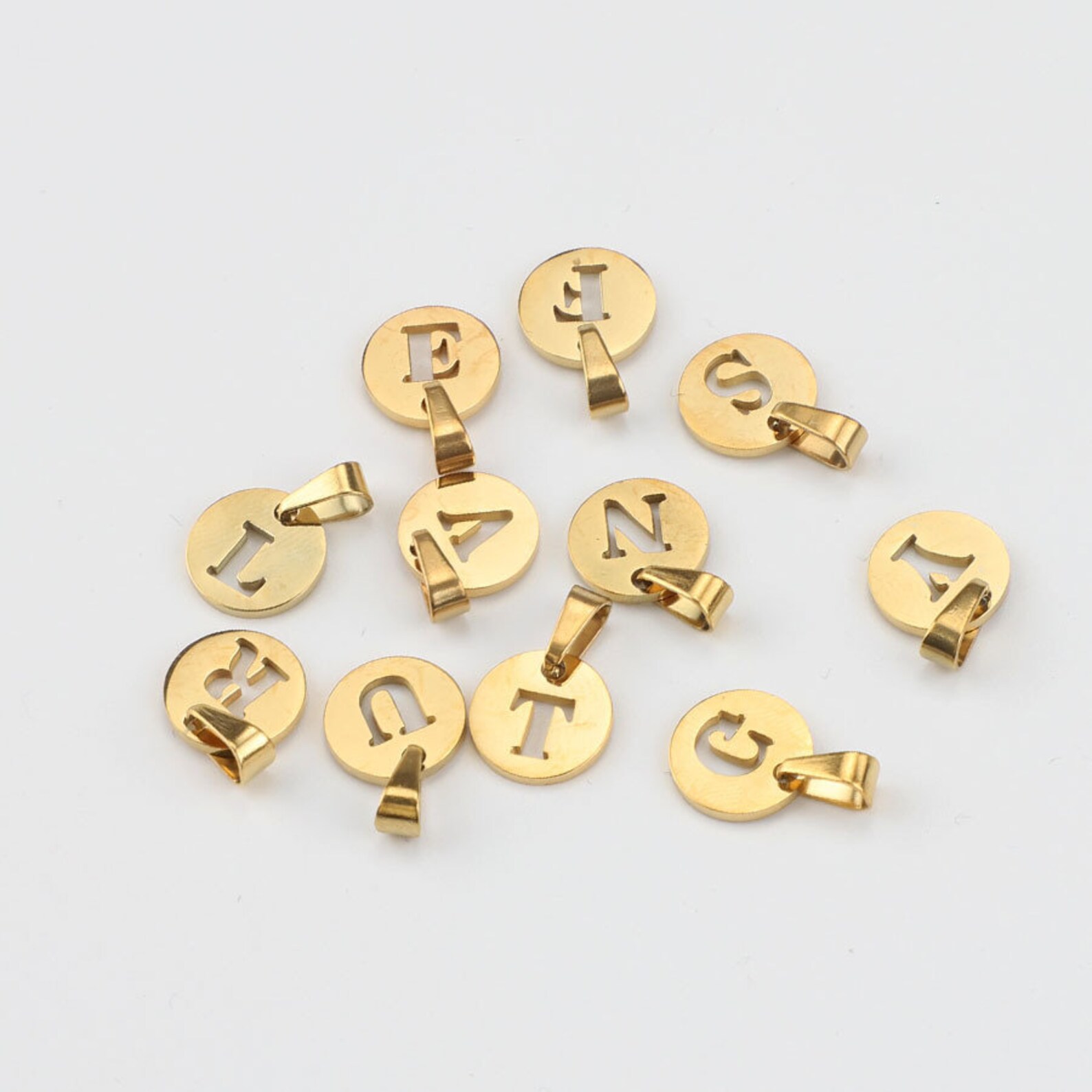 A Sets of A-Z26 Alphabet Charm Pendantsdiy Stainless Steel - Etsy