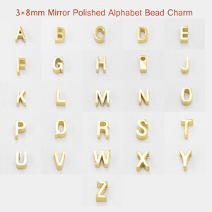 10pcs 3x8mm A-Z26 Alphabet Beads Charm Pendants Stainless - Etsy