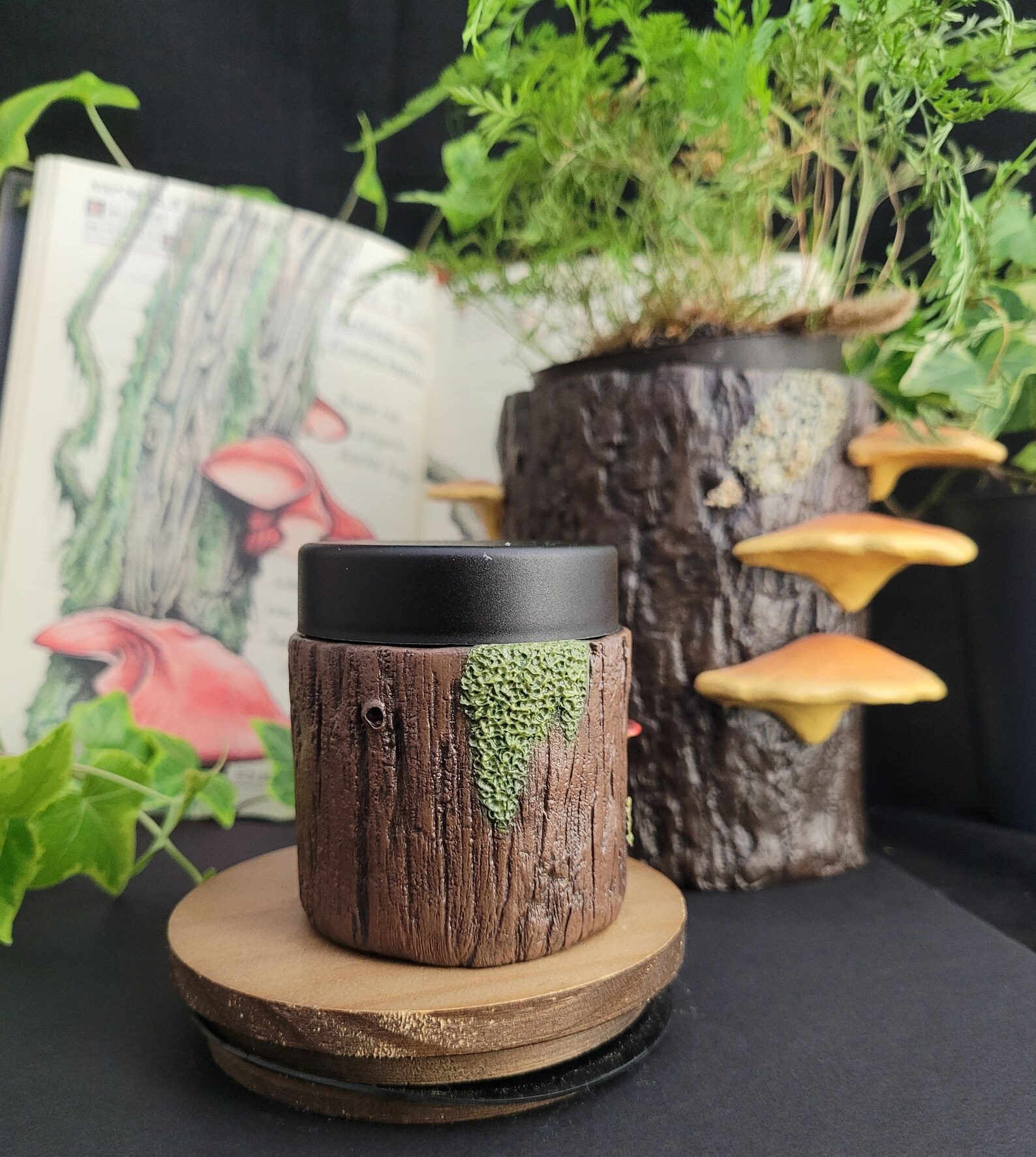 Fungi Forest Stash Jar With Citrine & Pearl Skull - Etsy