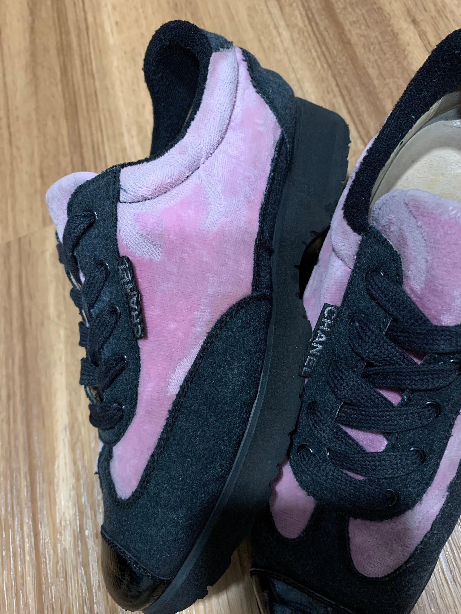 Vintage Chanel Pink Velour Shoes - Etsy