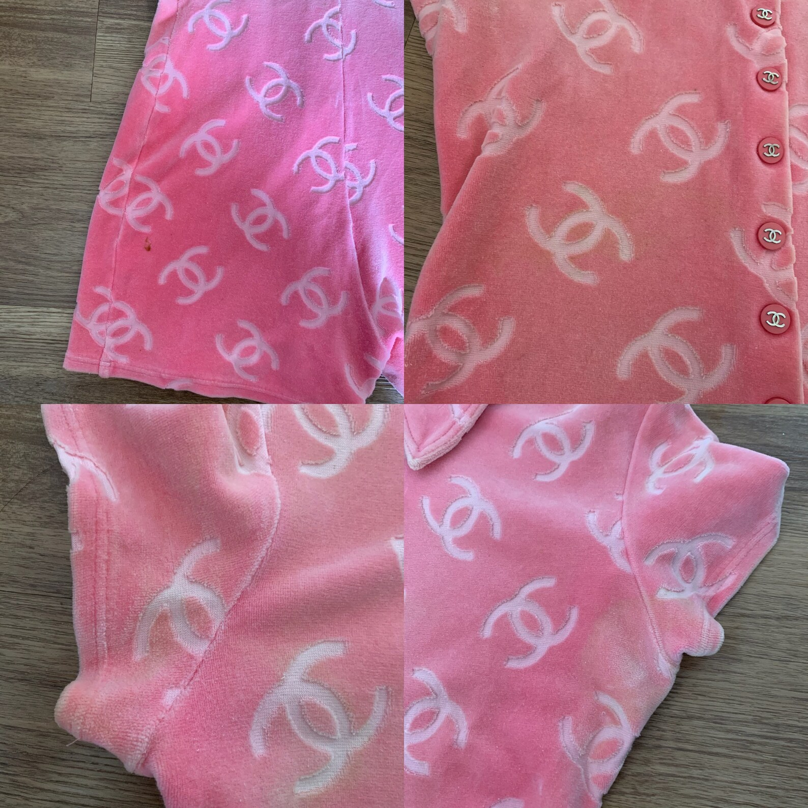 Vintage Chanel S/S 1996 Pink Velour Romper | Etsy