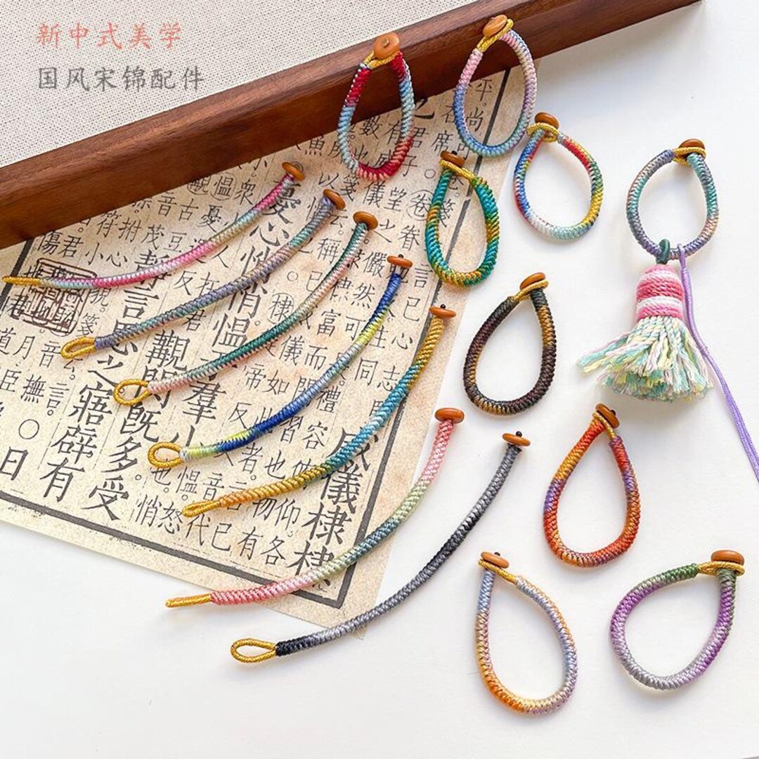 Gradient Color Ring Rope, Handwoven Rope Keychain, Bag and Phone ...