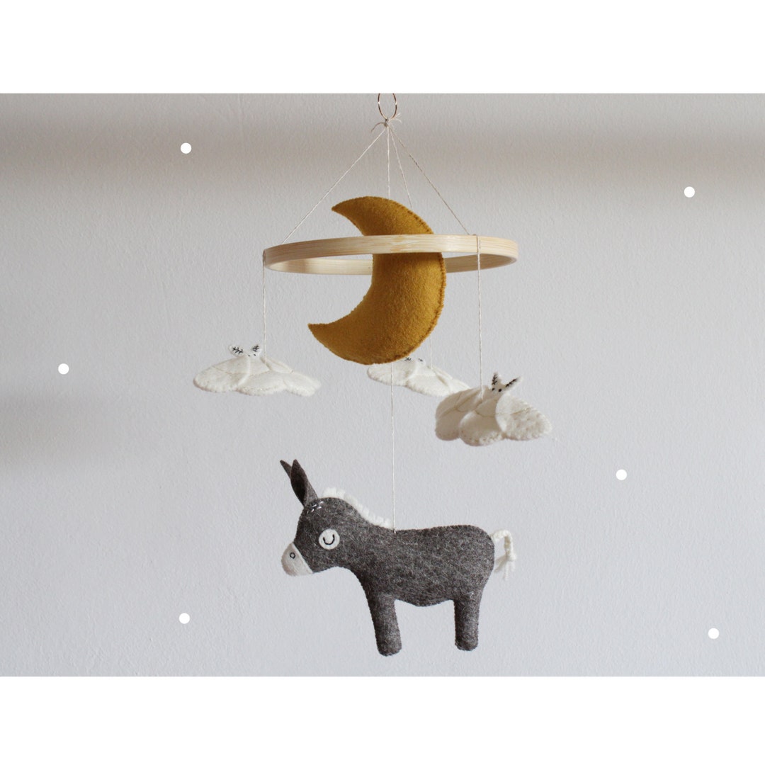 Baby Mobile Donkey Moths and the Moon / Bassinet Mobile / - Etsy