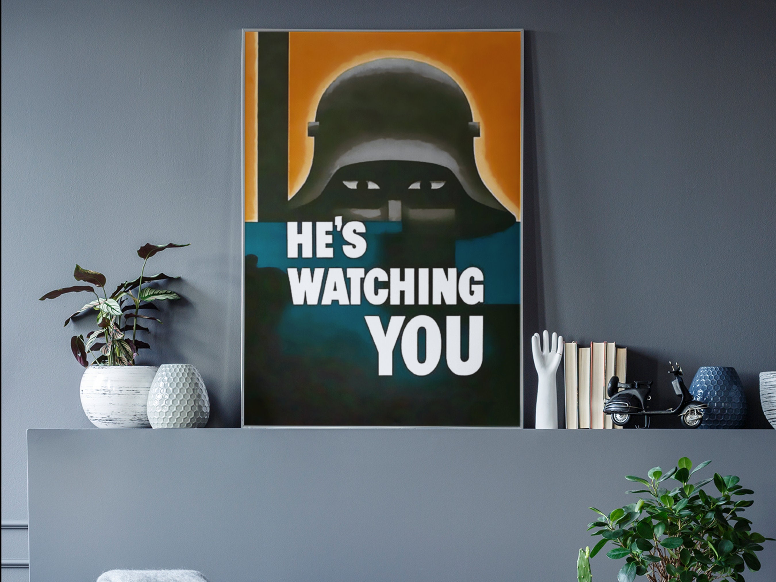 WW2 American Propaganda Digital Poster he's Watching You Instant ...