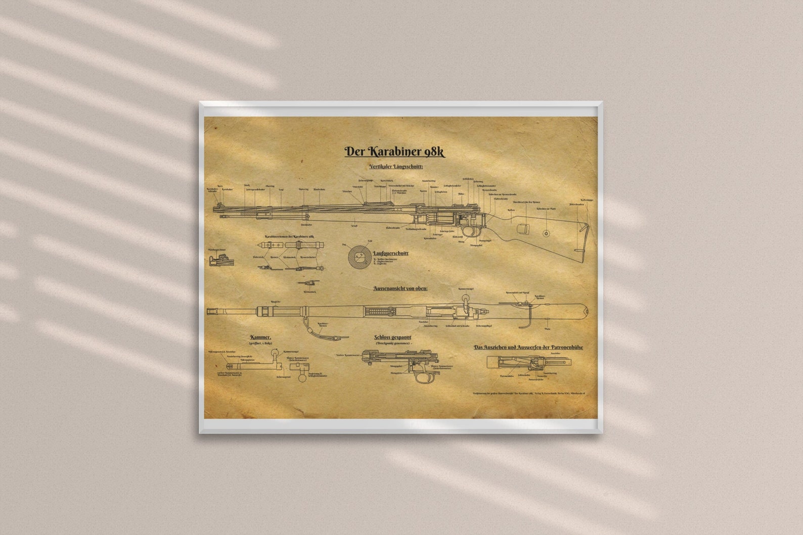 Mauser K98 Patent Print Poster WW2 German Memorabilia - Etsy