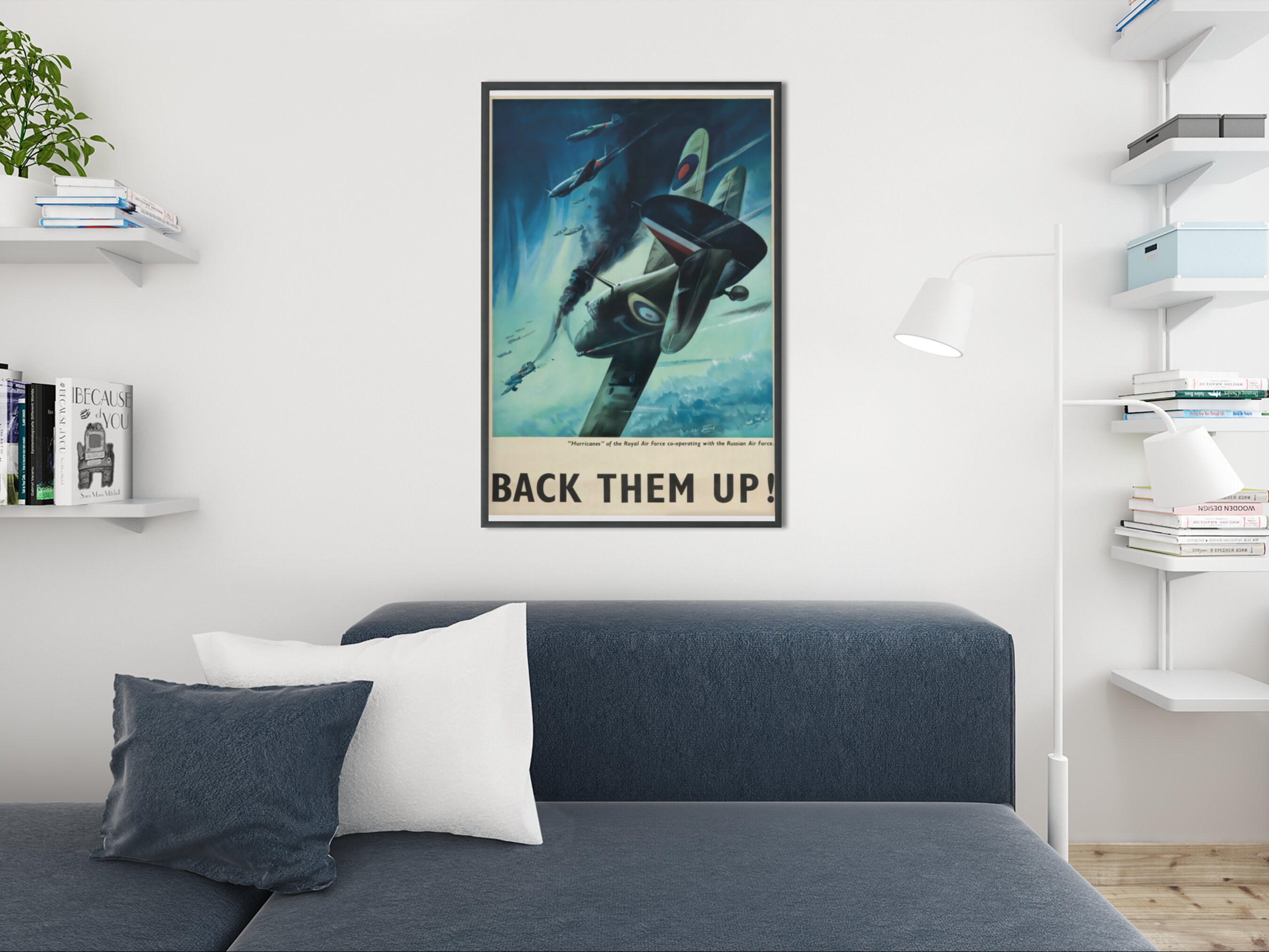 WW2 British Royal Air Force Propaganda Digital Poster back Them Up ...