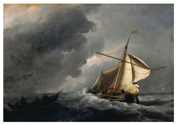 Antique Ship Wreck Painting Printable Wall Art a Dutch | Etsy