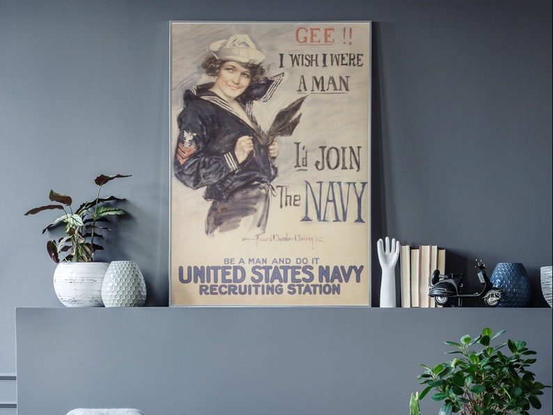 WW1 US Navy Recruiting Propaganda Printable Poster Digital - Etsy
