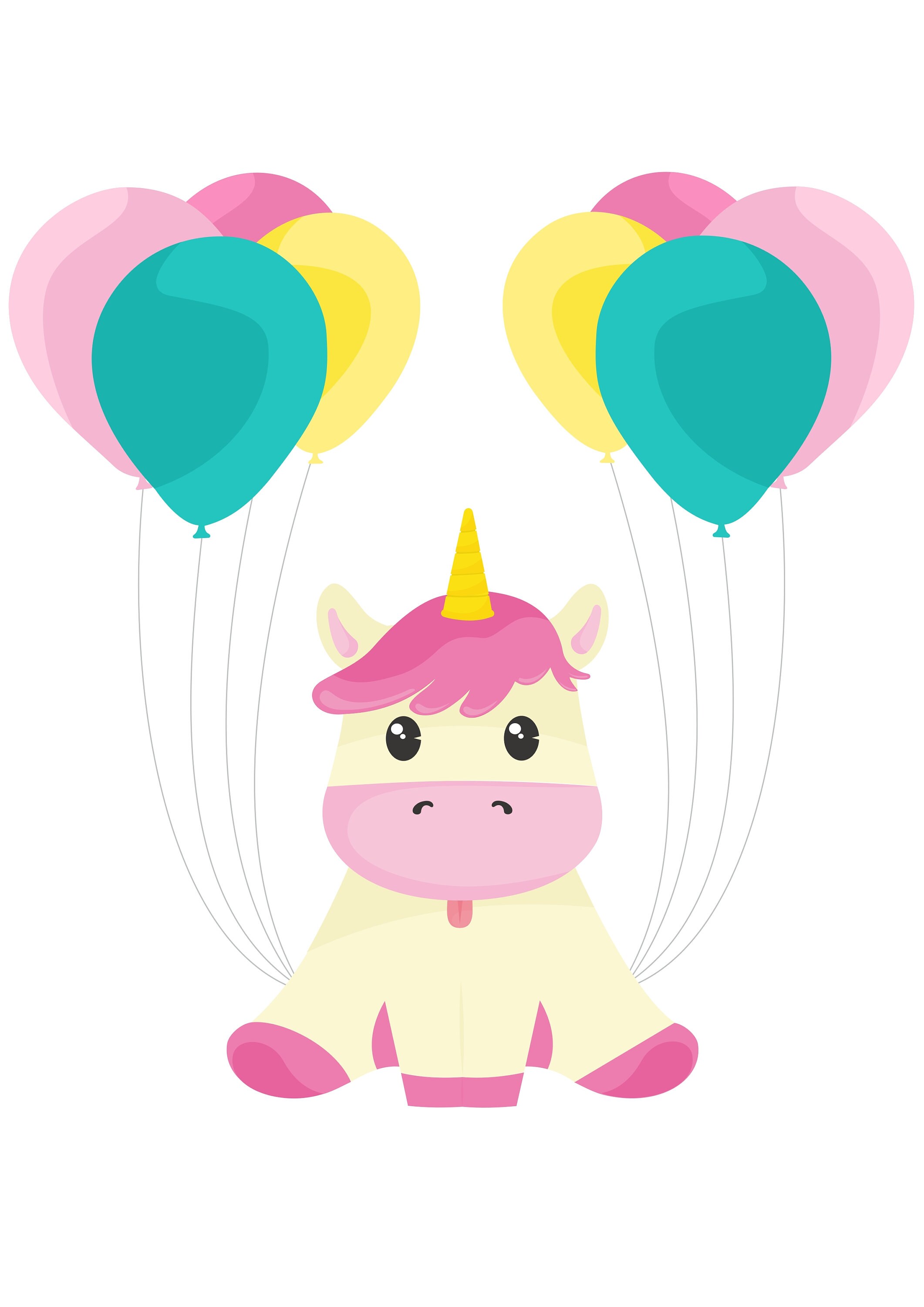 Unicorn With Balloon SVG, PNG Printable Design Unicorn Digital Download ...