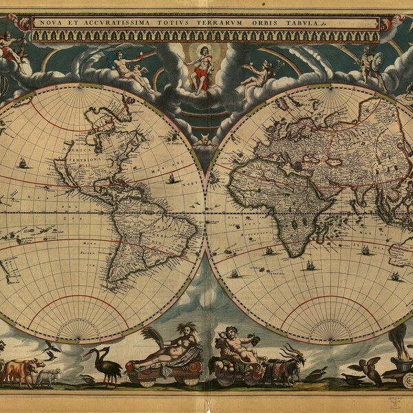 Medieval World Map Digital - Etsy