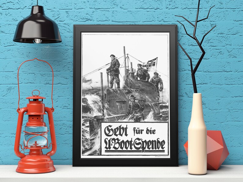 WW1 German U-boat Marines Propaganda Printable Poster Digital Download ...
