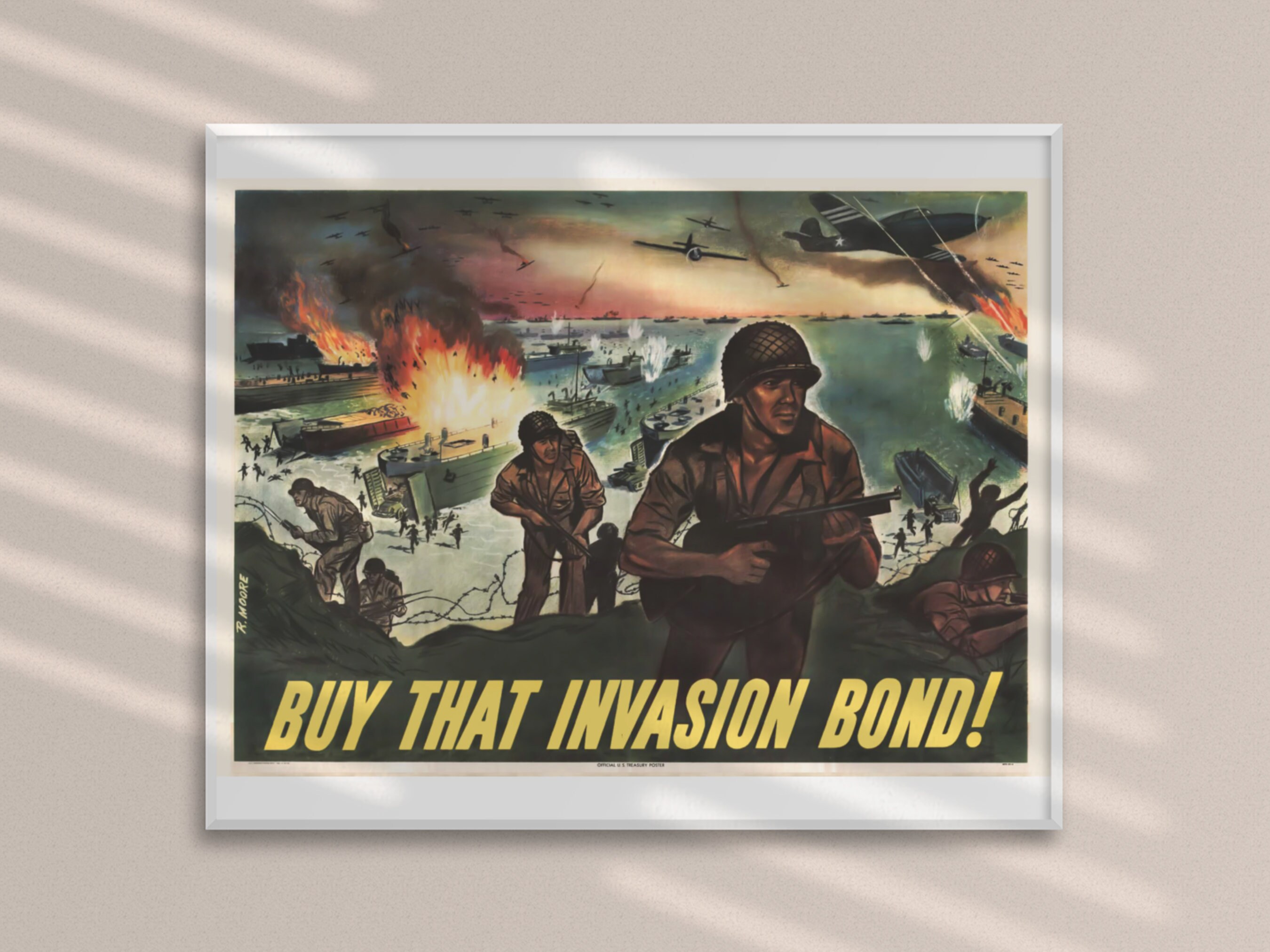 Normandy Landings D-day Propaganda Poster Printable Wall Art WW2 ...