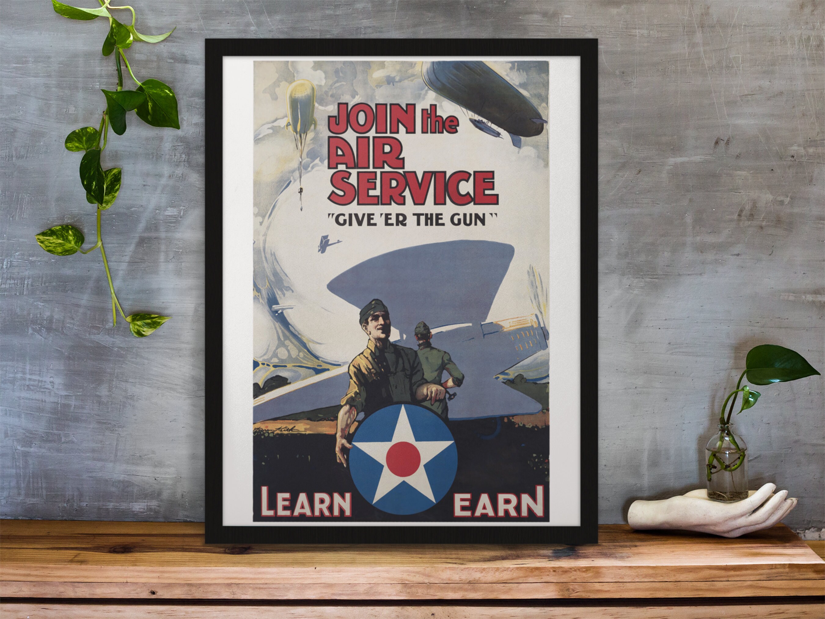 WW1 Vintage Aviation Recruiting Printable Poster US Army Air Service ...