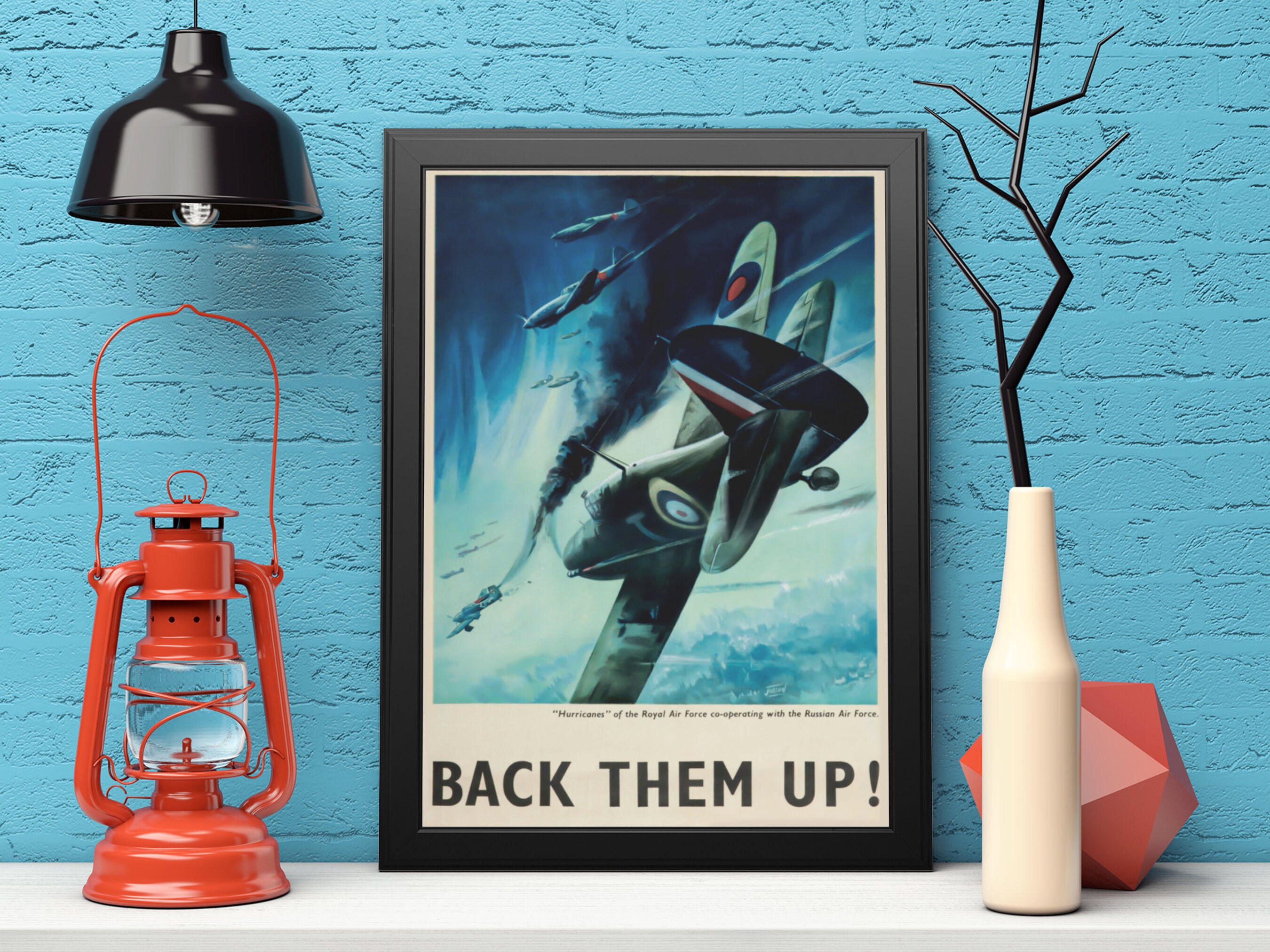 WW2 British Royal Air Force Propaganda Digital Poster back Them Up ...