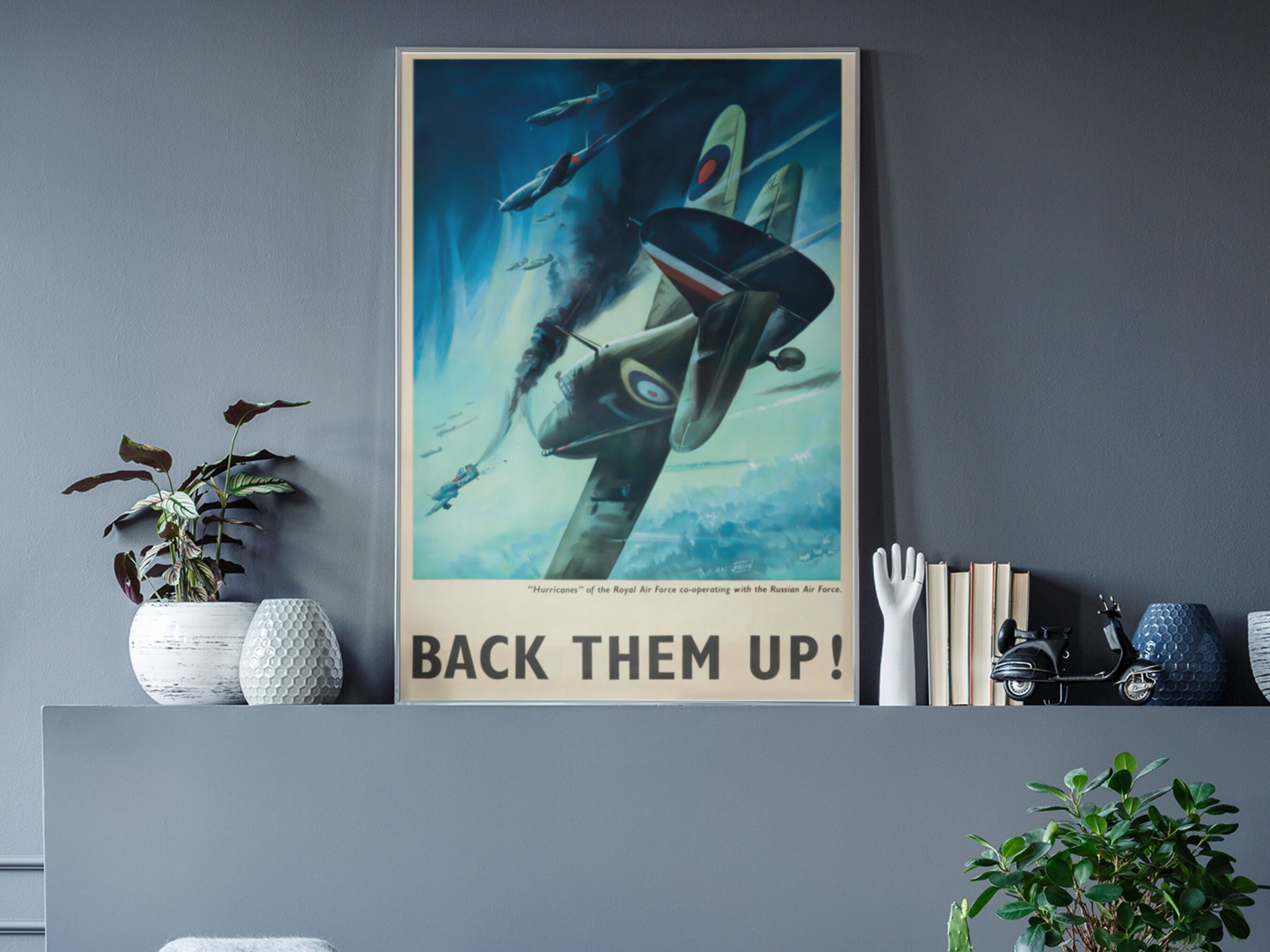 WW2 British Royal Air Force Propaganda Digital Poster back Them Up ...