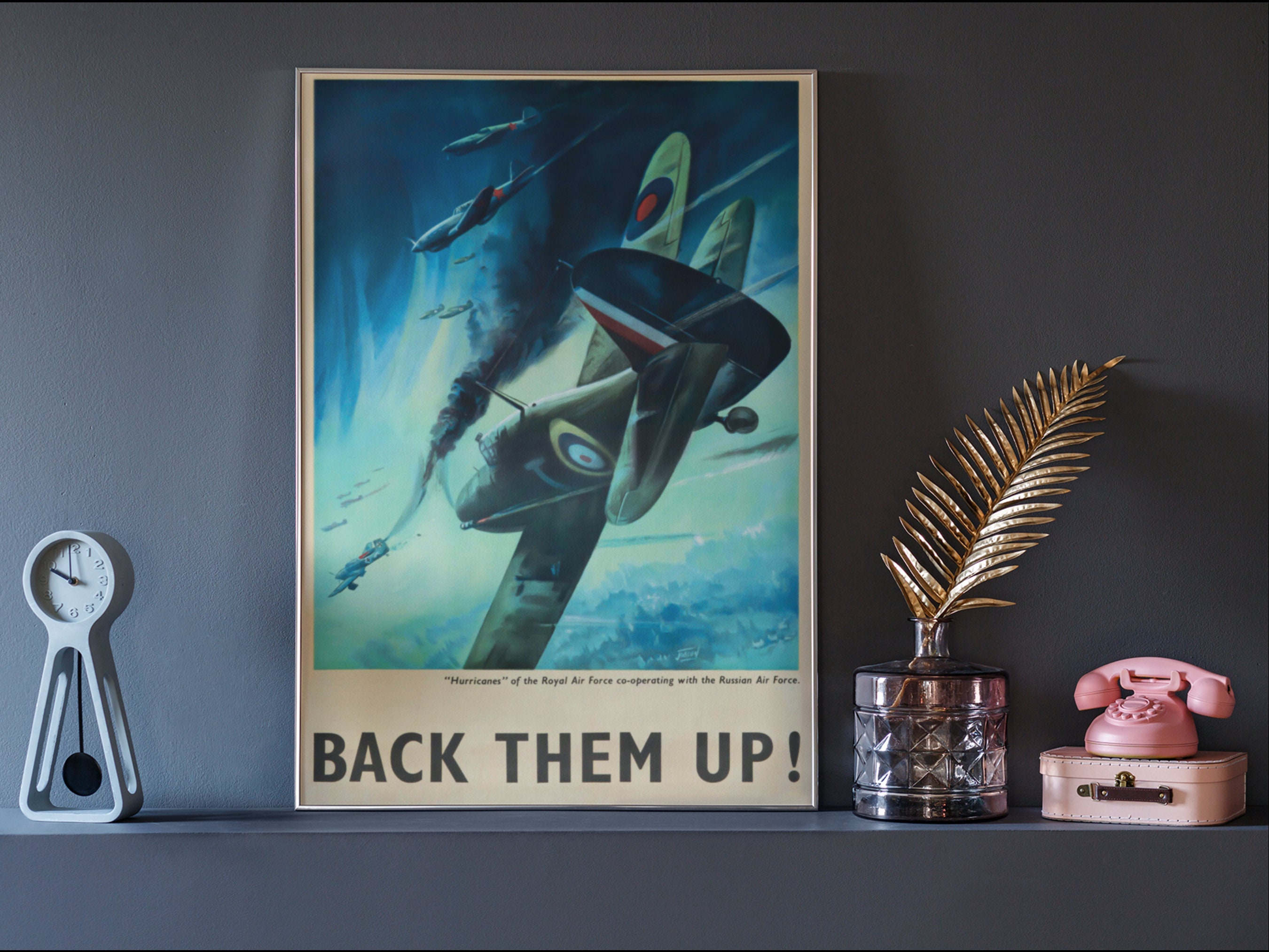 WW2 British Royal Air Force Propaganda Digital Poster back Them Up ...